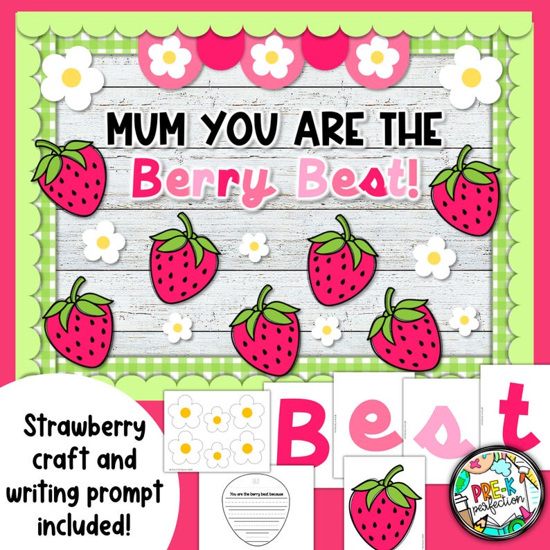 Mother's Day Bulletin Board Kit, Berry Theme (digital Download) - Etsy