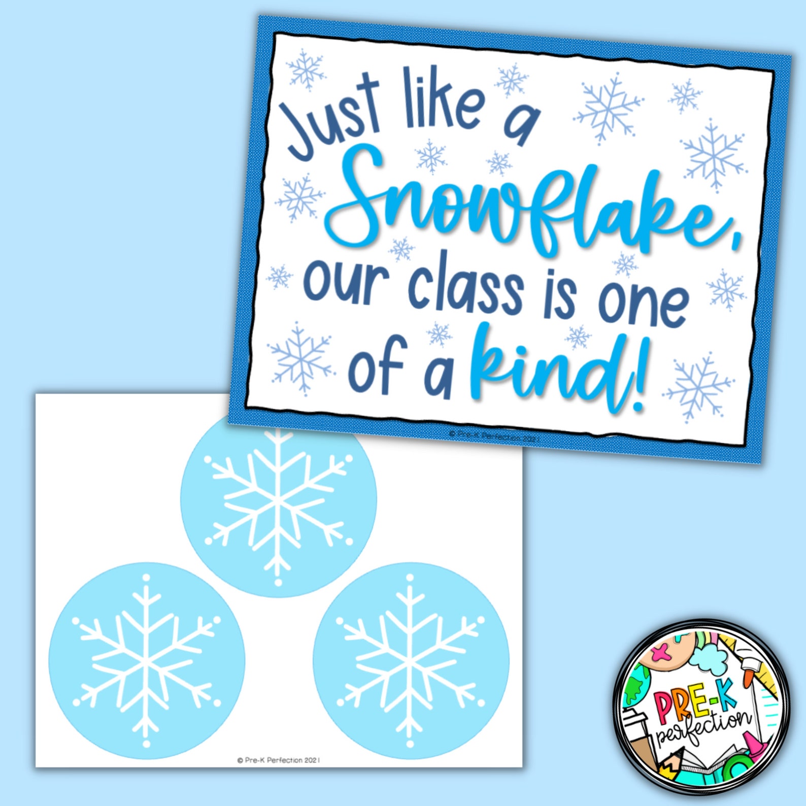 Snowflake Bulletin Board Winter Bulletin Board Snowy Day - Etsy