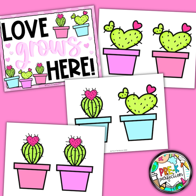 Heart Cactus Valentine's Day Bulletin Board Decor (digital Download) - Etsy