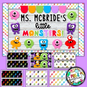 Halloween Monster Bulletin Board Kit: Editable Classroom Decor (digital ...