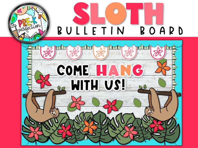 Sloth Bulletin Board Decor: Back to School Classroom (digital Download ...