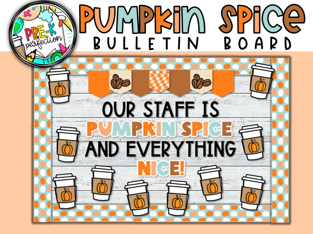 Pumpkin Spice STAFF Bulletin Board | Pumpkin Latte Bulletin Board | Digital Download | STAFF ...