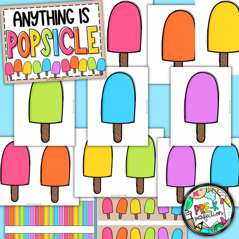 Popsicle Bulletin Board Decor: Summer Classroom Printable (digital ...