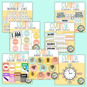Pastel Classroom Decor Bundle: Cutesy Doodle Theme (digital Download ...