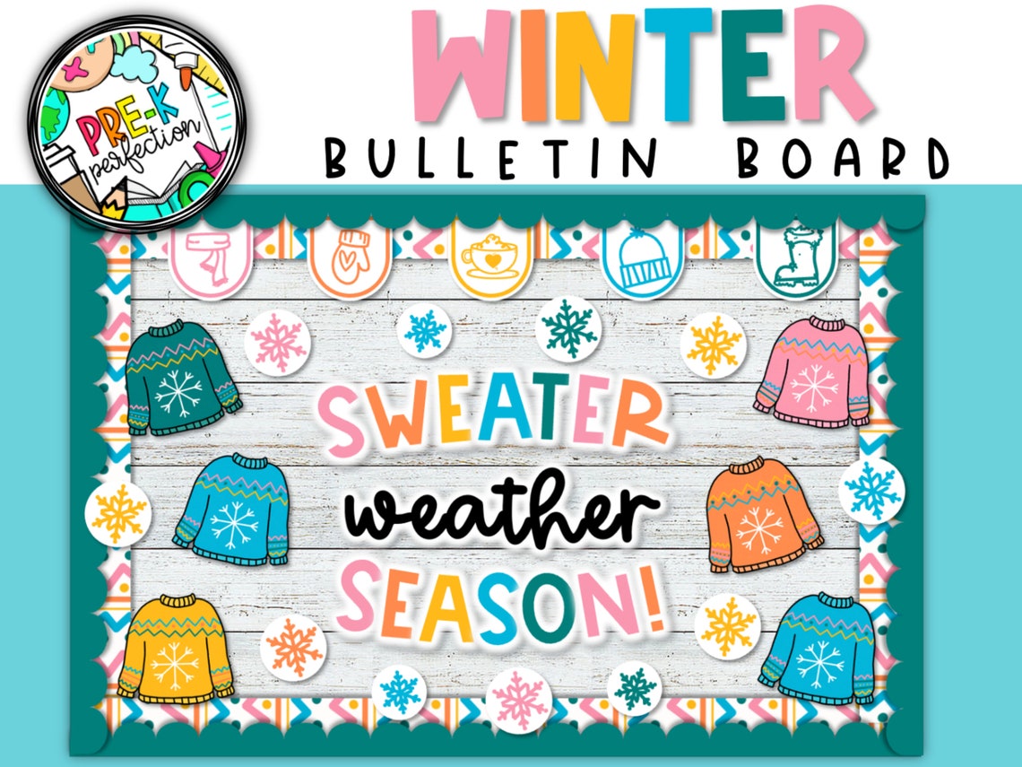 Winter Sweater Bulletin Board Kit: Classroom Decor (digital Download ...