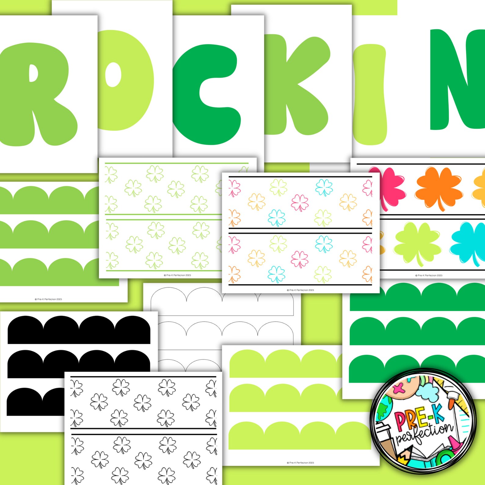 St. Patrick's Day Shamrock Bulletin Board Decor (digital Download) - Etsy