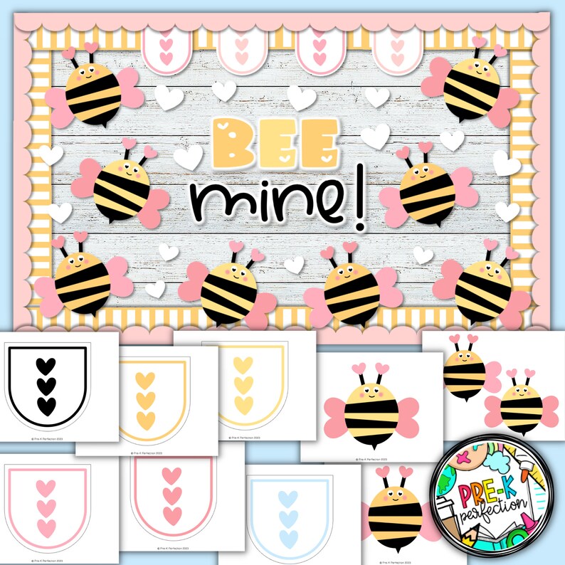 Bee Mine Valentine Bulletin Board Valentine's Day Bumble - Etsy