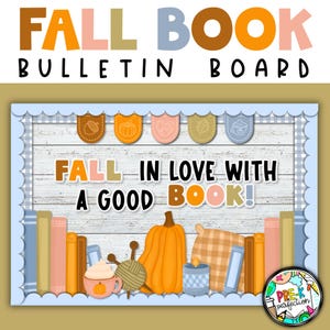 Cozy Fall Book Bulletin Board Kit: Boho Classroom Decor (digital ...