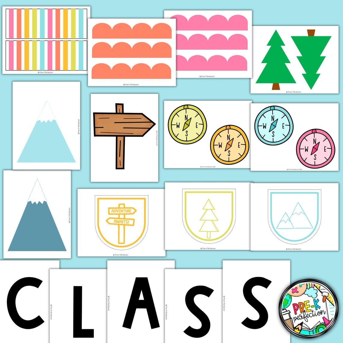 Camping Bulletin Board, Compass Decor, Adventure Classroom, Wilderness ...