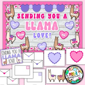 Llama Valentine's Day Bulletin Board | Llama Love Bulletin Board ...