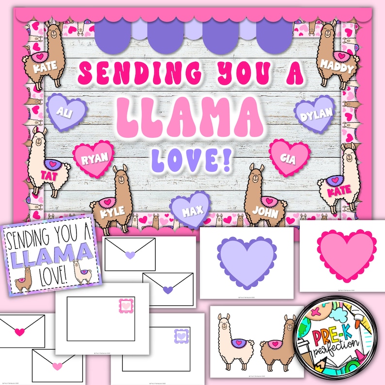 Llama Valentine's Day Bulletin Board Llama Love Bulletin - Etsy