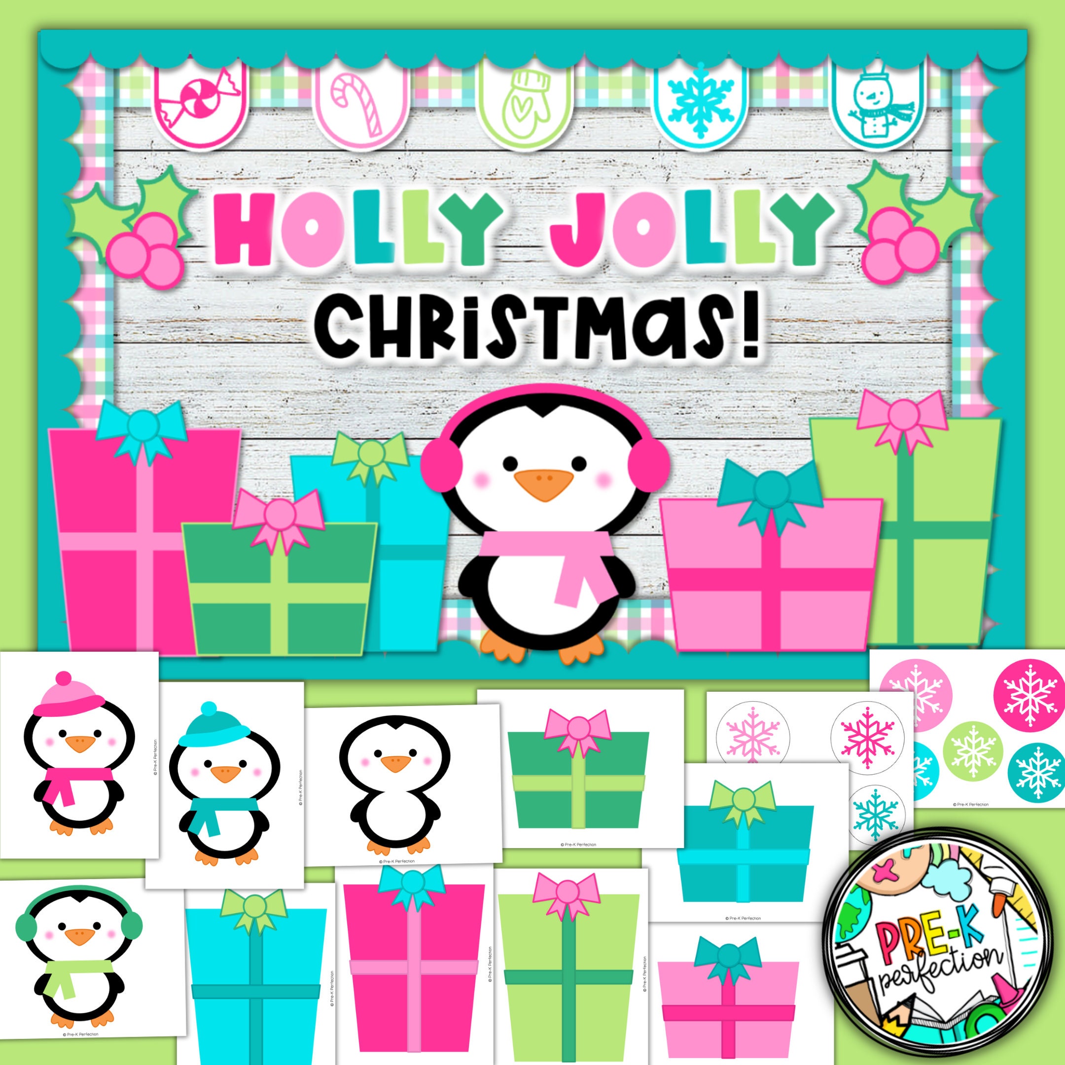 Holly Jolly Classroom Bulletin Board: Winter Holiday Decor (digital ...