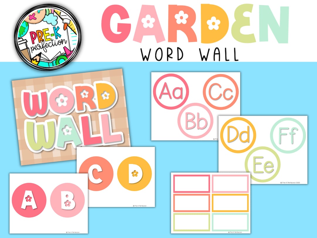 Garden Classroom Decor | Word Wall | Rainbow Flower Classroom Decor - Etsy