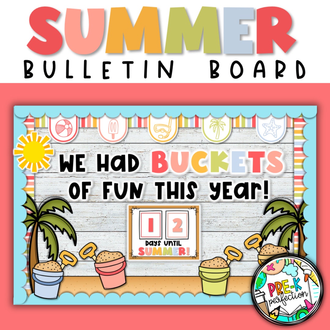 Summer Bucket List Bulletin Board | Summer Countdown | Summer Beach ...