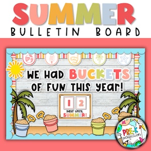 Summer Bucket List Bulletin Board | Summer Countdown | Summer Beach ...
