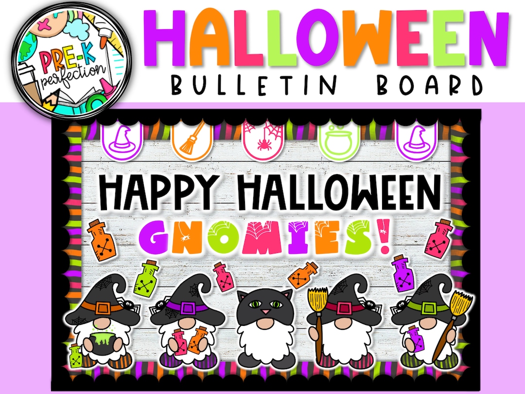 Halloween Gnome Bulletin Board Witch Gnome Decor Witch Bulletin Board ...