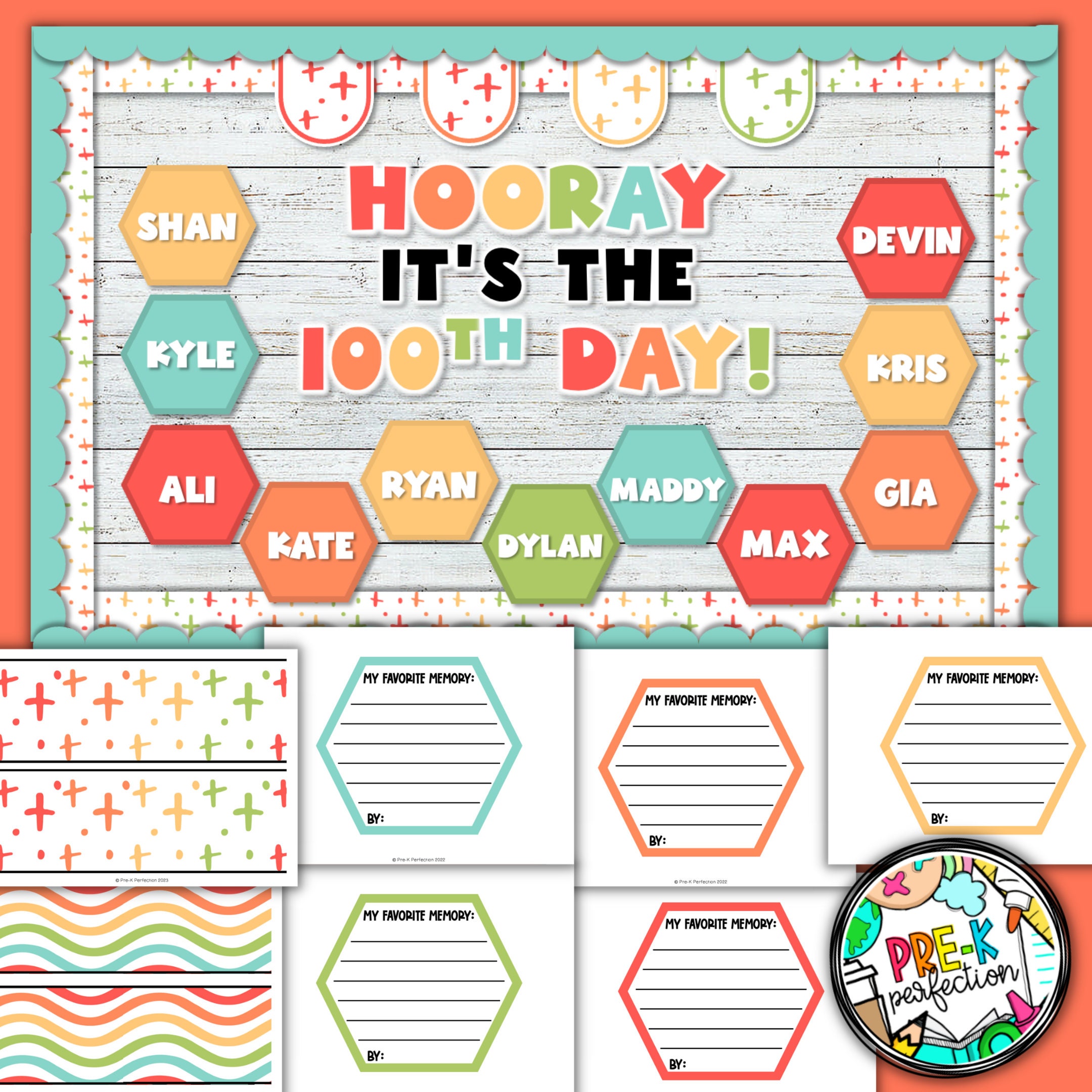 100th Day of School Bulletin Board: Making Memories Decor (digital ...