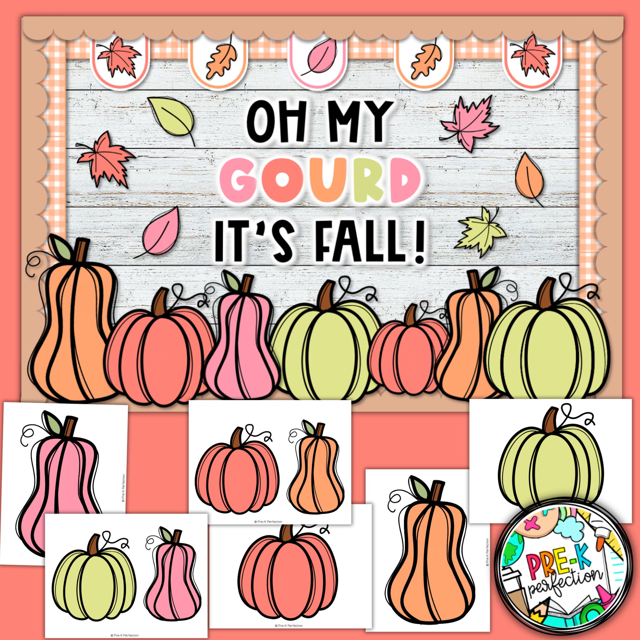 Boho Fall Leaves Bulletin Board: Pastel Autumn Decor (digital Download ...