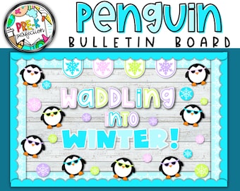 Penguin Winter Bulletin Board: Editable Classroom Decor (digital ...