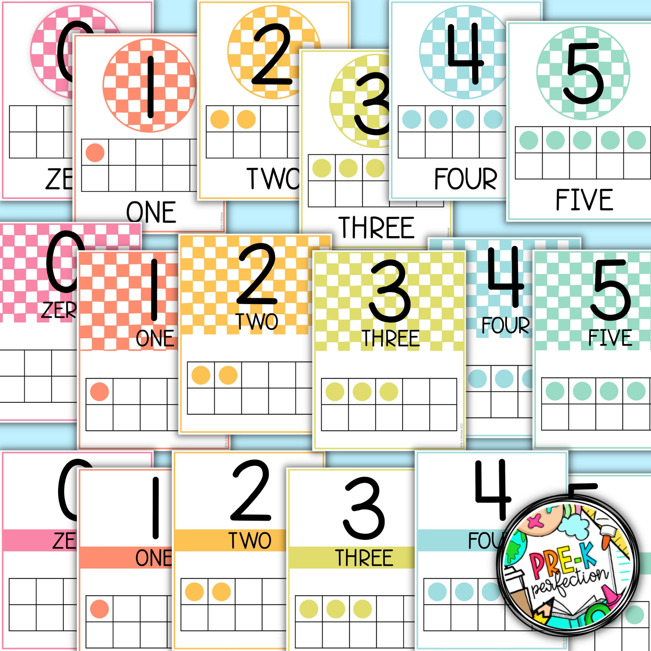 Check Pattern 0-20 Number Posters | Digital Download | 90's Inspired ...