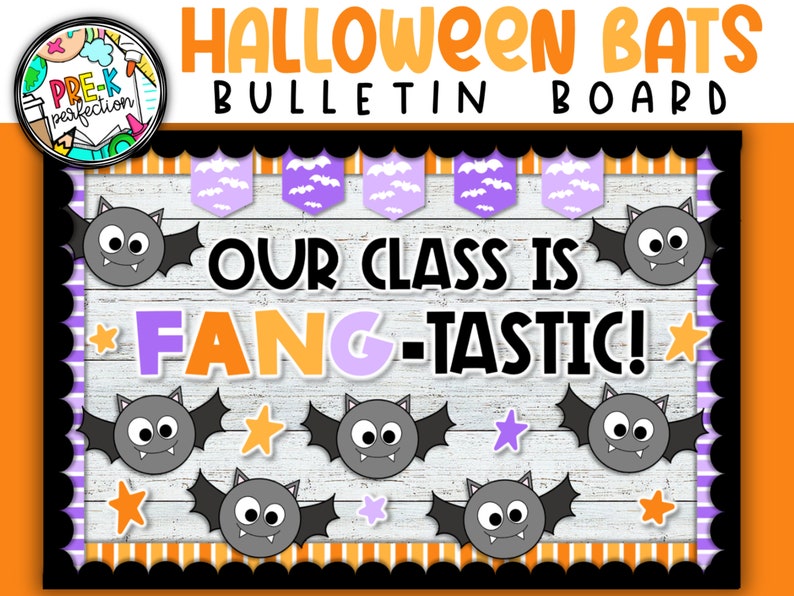Halloween Bat Bulletin Board Decor: Classroom Door Decoration (digital ...