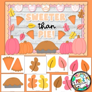 Pumpkin Pie Bulletin Board | BOHO Thanksgiving Bulletin Board | Sweeter ...