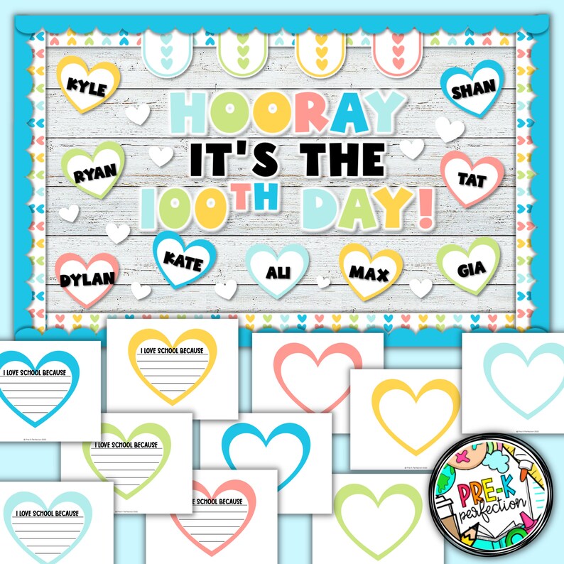 100th Day of School Bulletin Board Kit: Reasons We Love School (digital ...