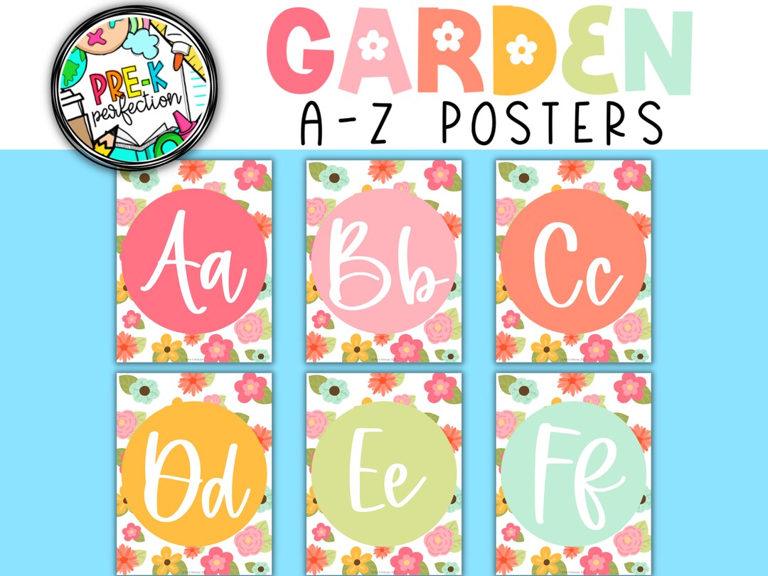 Garden Classroom Decor | Garden A-Z Letter Posters | Flower Rainbow ...