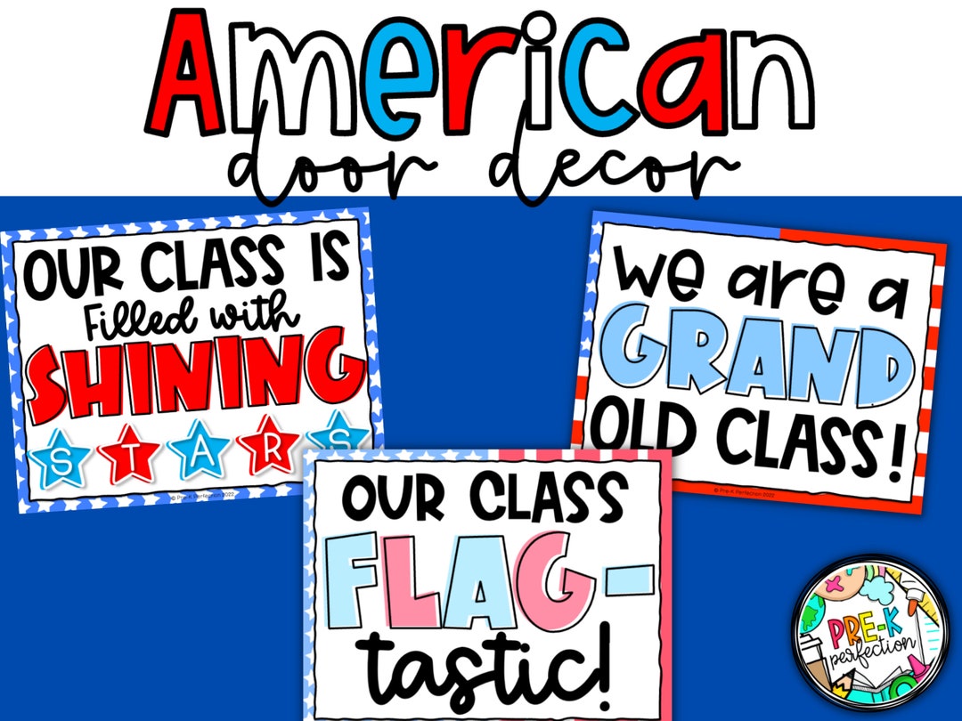 EDITABLE American Flag Door Decor | Memorial Day, Fourth of July ...