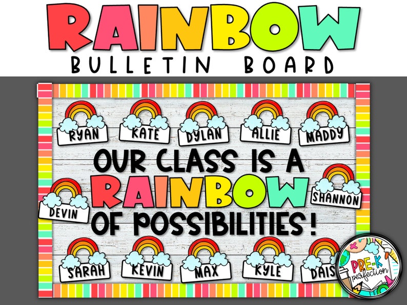 Spring Bulletin Board Rainbow Bulletin Board Digital - Etsy