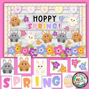Easter Bunny Bulletin Board Kit: Groovy Spring Classroom Decor (digital ...