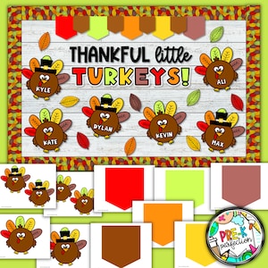 Thanksgiving Turkey Bulletin Board Kit: Fall Classroom Decor (digital ...