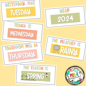 Cutesy Classroom Decor Theme | Calendar Set | Weather Set | Morning ...