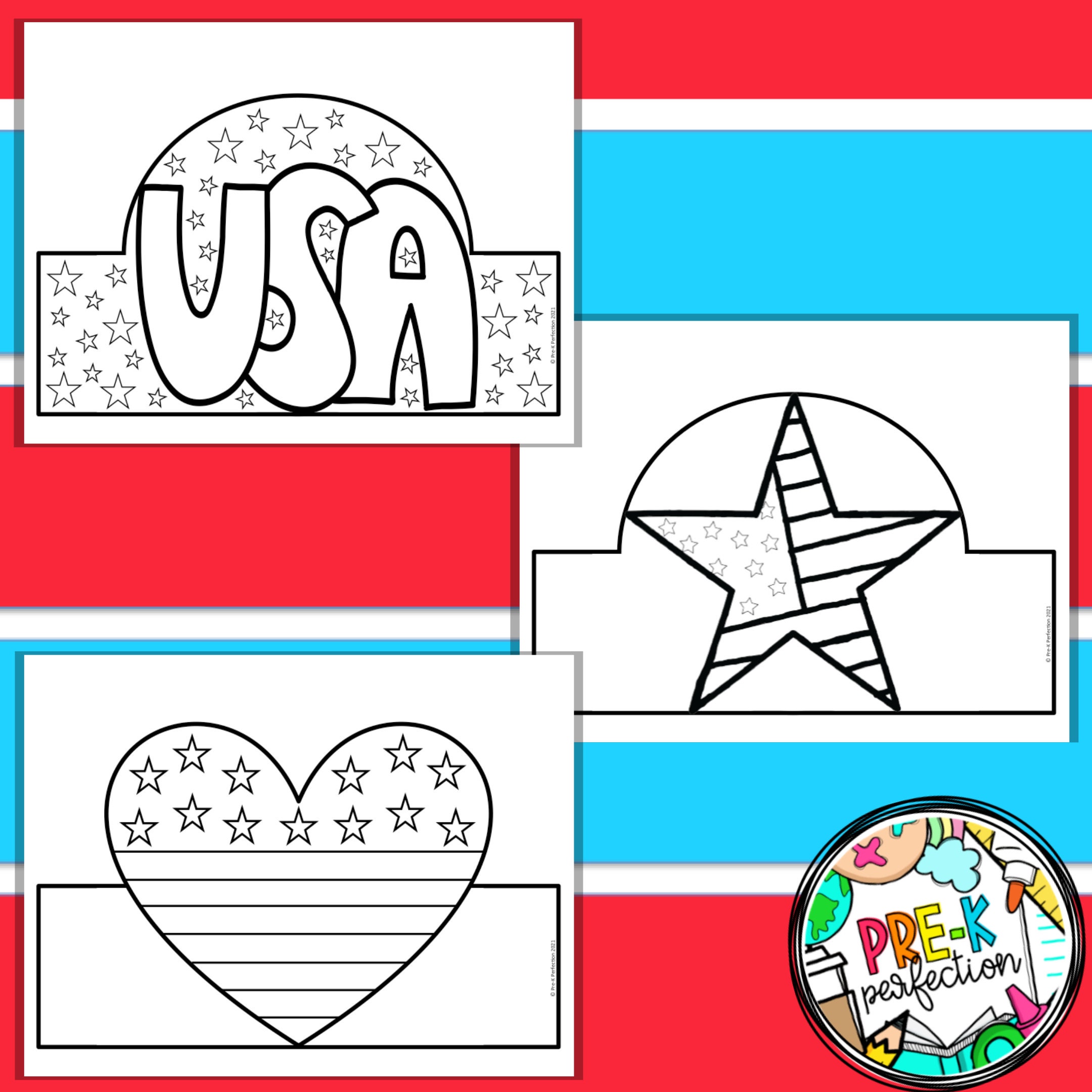 American Flag Crown Memorial Day Fourth of July Patriotic - Etsy