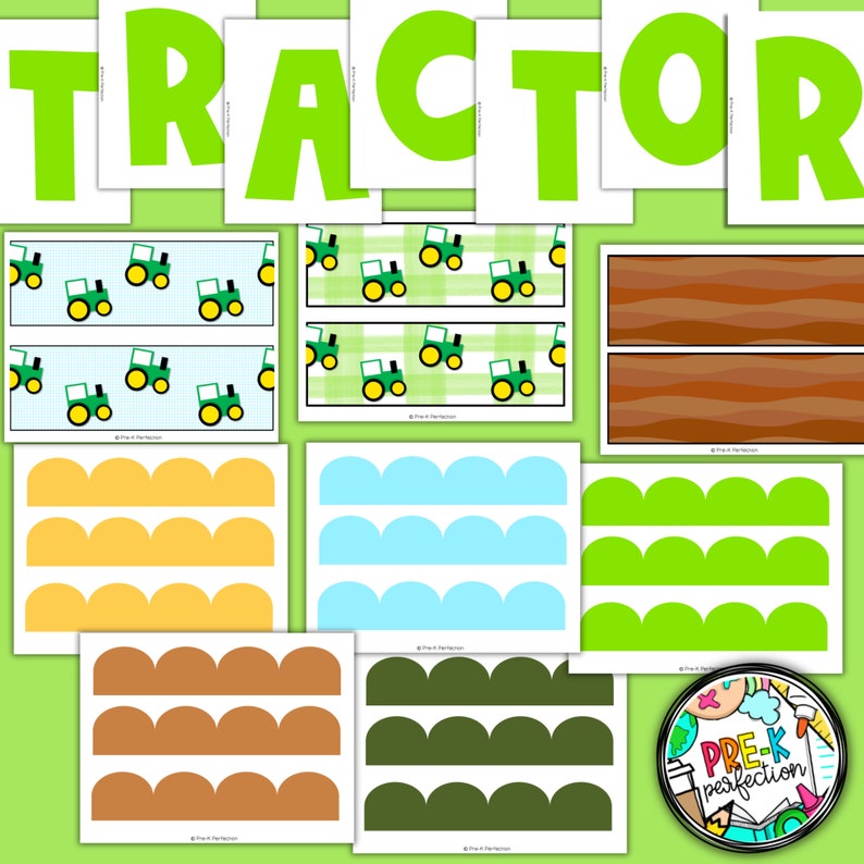 Tractor Bulletin Board Decor: Farm Craftivity Bundle (digital Download ...