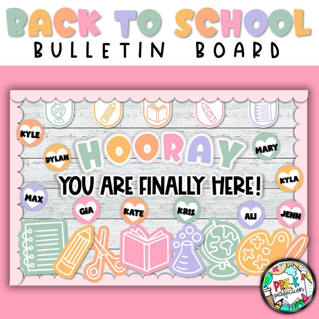 Pastel Back to School Bulletin Board , Hooray You Are Finally Here ...