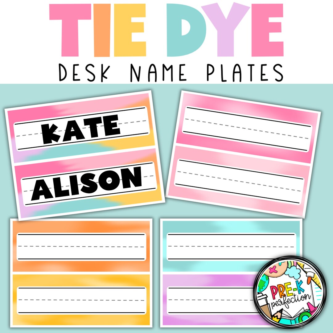 Tie Dye Classroom Decor | Desk Name Plates | Funky Tie Dye Decor ...