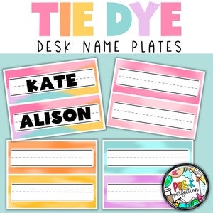 Tie Dye Classroom Decor | Desk Name Plates | Funky Tie Dye Decor ...