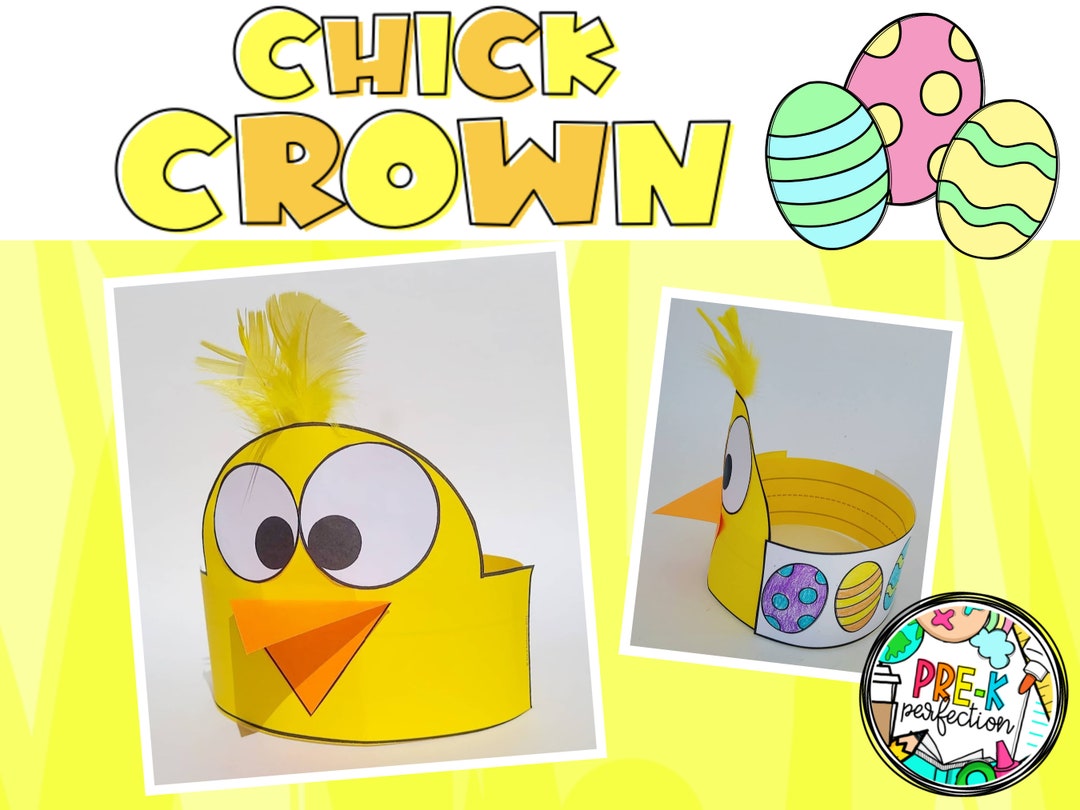Chick Paper Crown | Easter Chick DIY Hat | Digital Product - Etsy