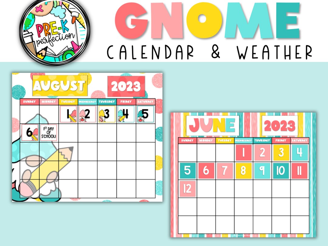 GNOME Classroom Decor Theme | Calendar Set | Weather Set | Morning ...