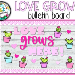 Heart Cactus Valentine's Day Bulletin Board Decor (digital Download) - Etsy
