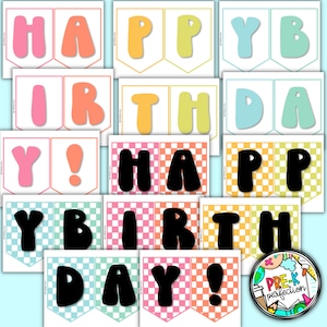Checkered Birthday Wall Decor: 90's Classroom Theme (digital Download ...