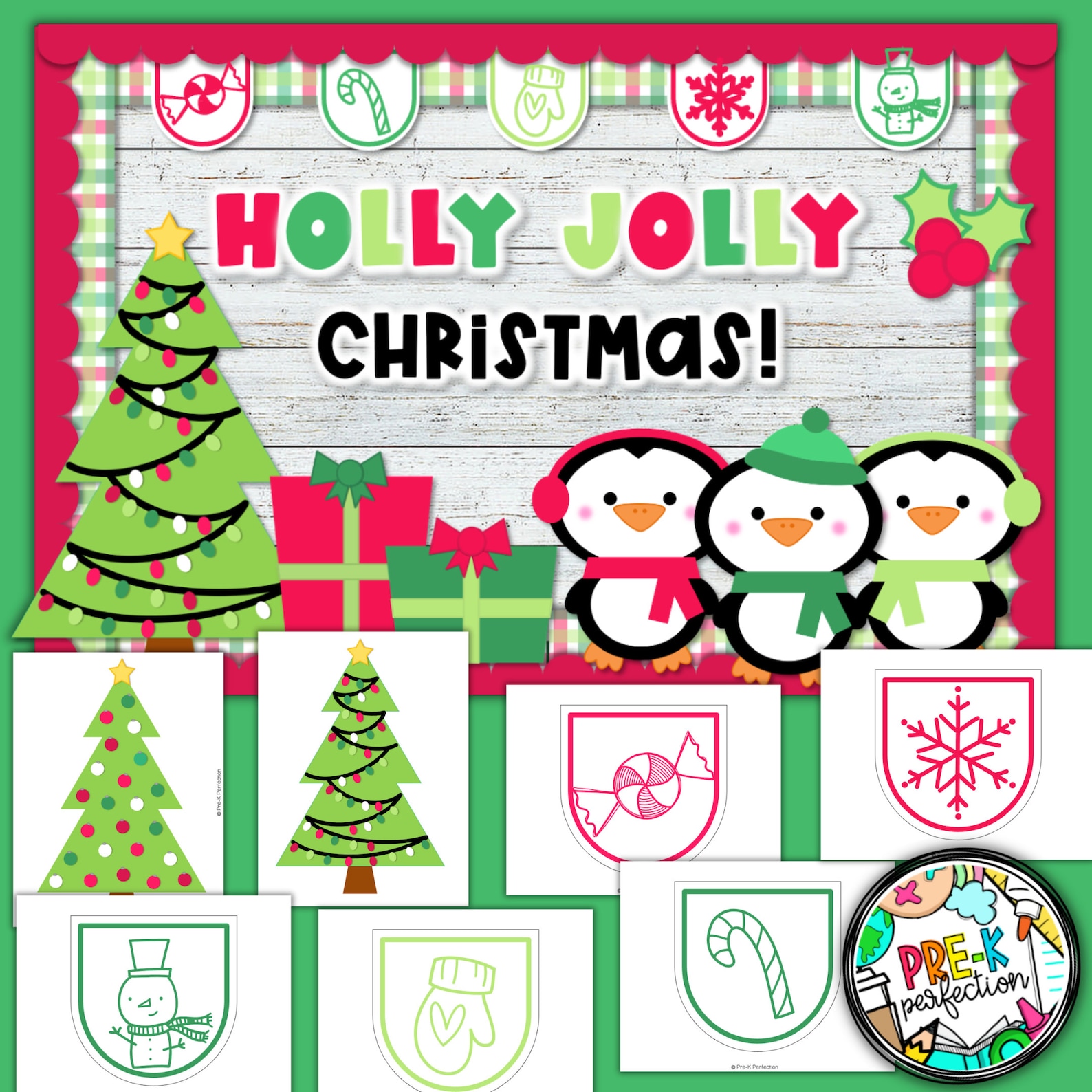 Holly Jolly Christmas Bulletin Board Decor (digital Download) - Etsy
