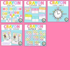 Crayon Classroom Decor Bundle, Kindergarten Classroom Decor, Crayon ...