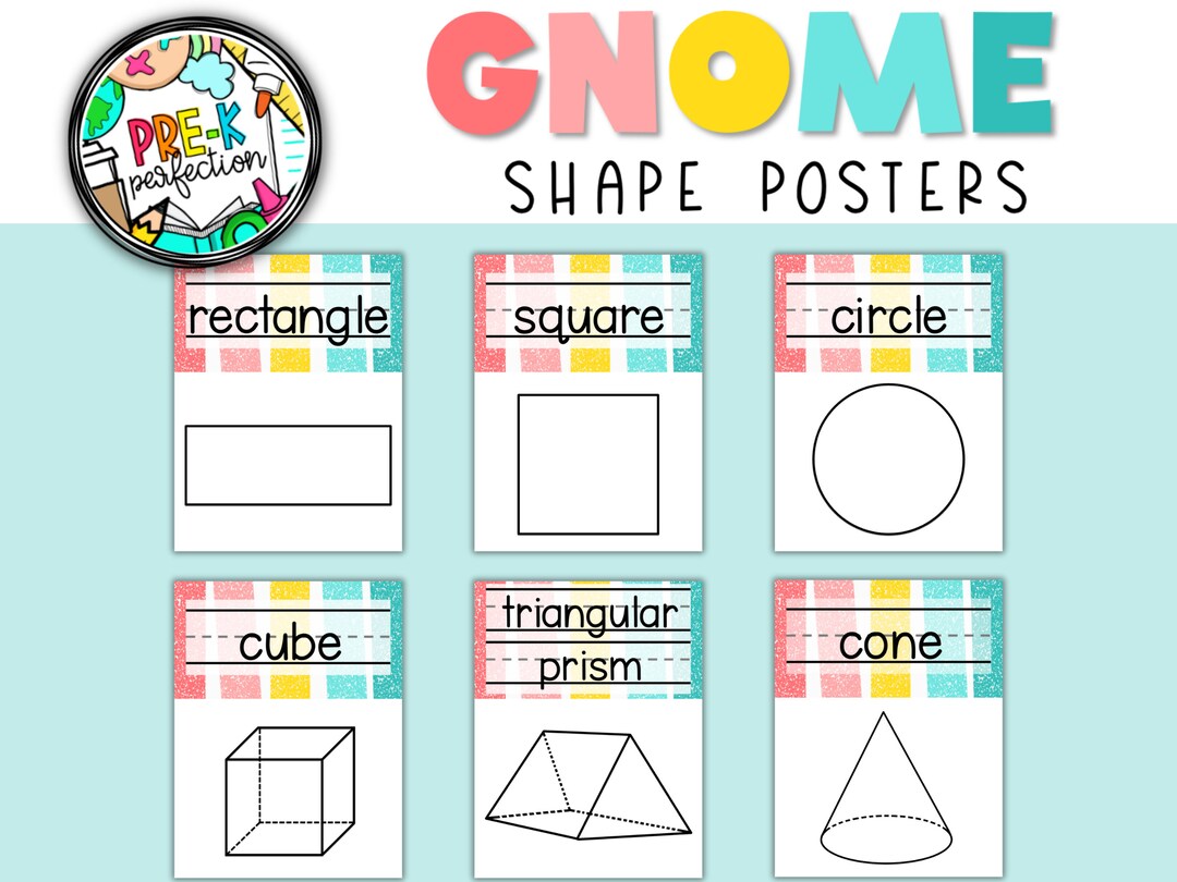 GMONE Classroom Decor | 2D and 3D Shape Posters | Polka Dot Classroom ...