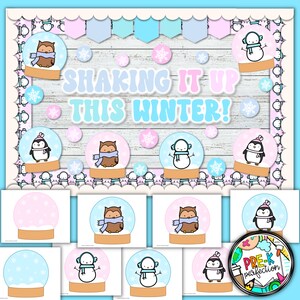 Retro Winter Wonderland Snow Globe Bulletin Board (digital Download) - Etsy