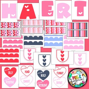 Be Kind Bulletin Board: Valentine's Day Affirmation Hearts (digital ...
