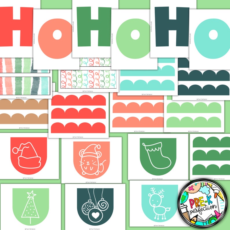 Santa Christmas Bulletin Board Kit: Holiday Classroom Decor (digital ...