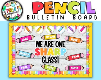 We Are One Sharp Class Pencil Theme Bulletin Board Kit Back to School ...