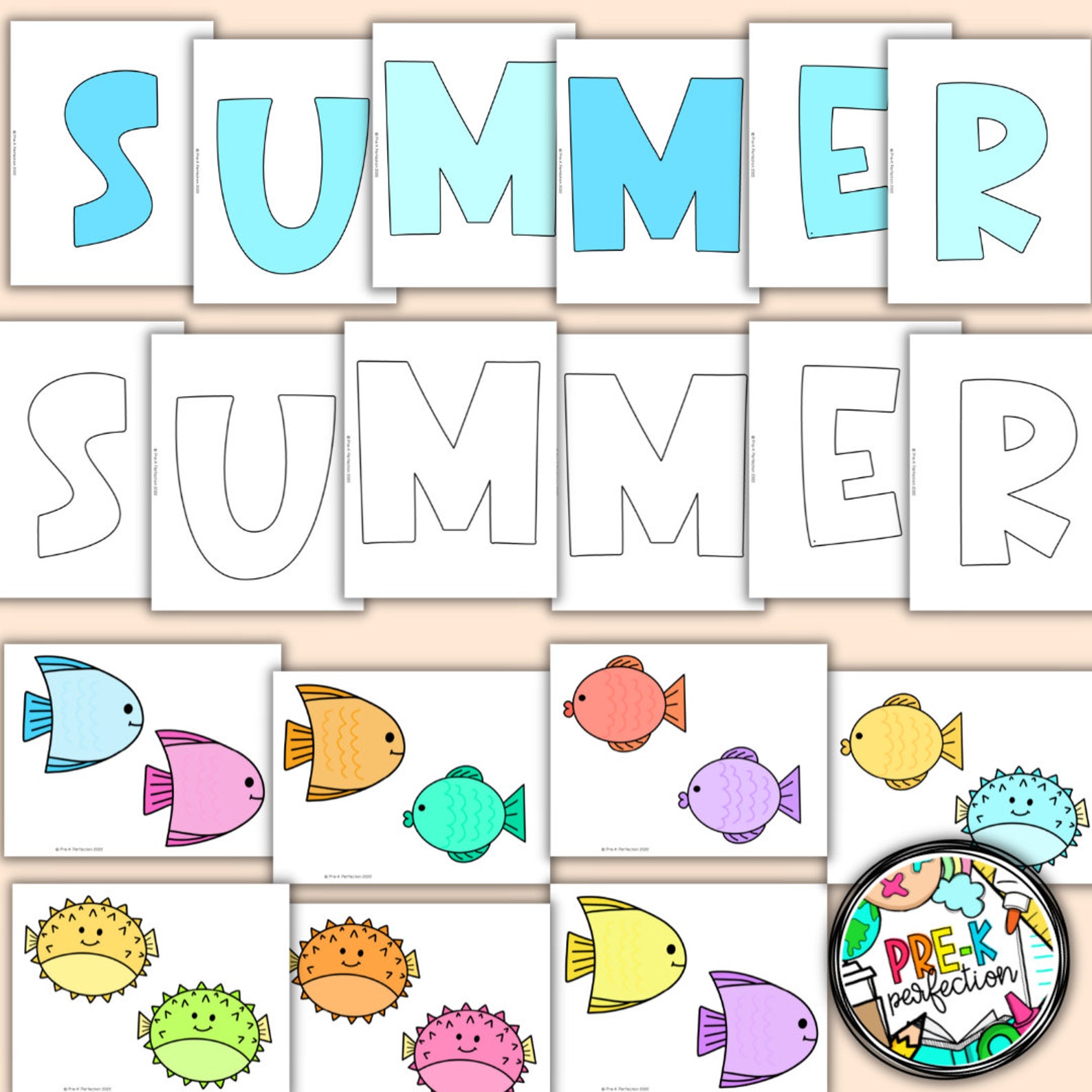 Summer Bulletin Board O-fish-ally Summer Bulletin Board Digital ...